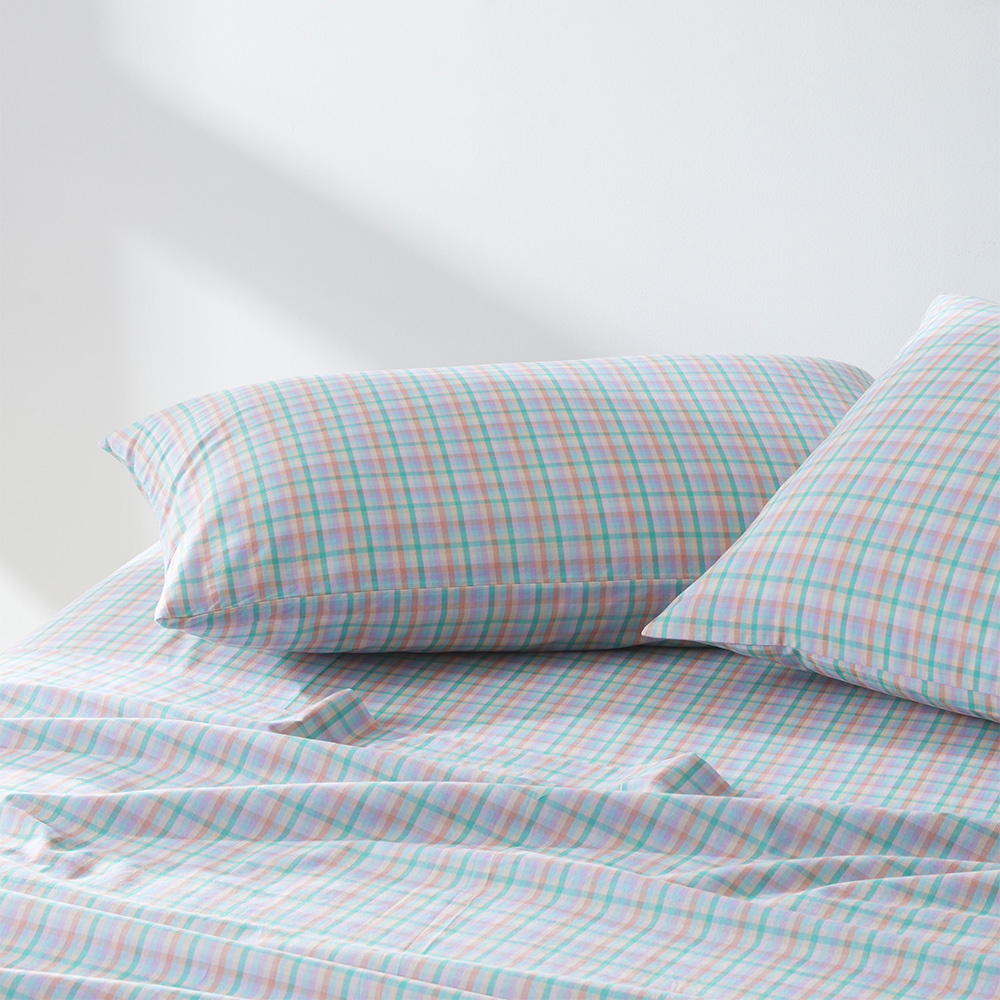 Bright Check Green Printed Sheet Set | Adairs