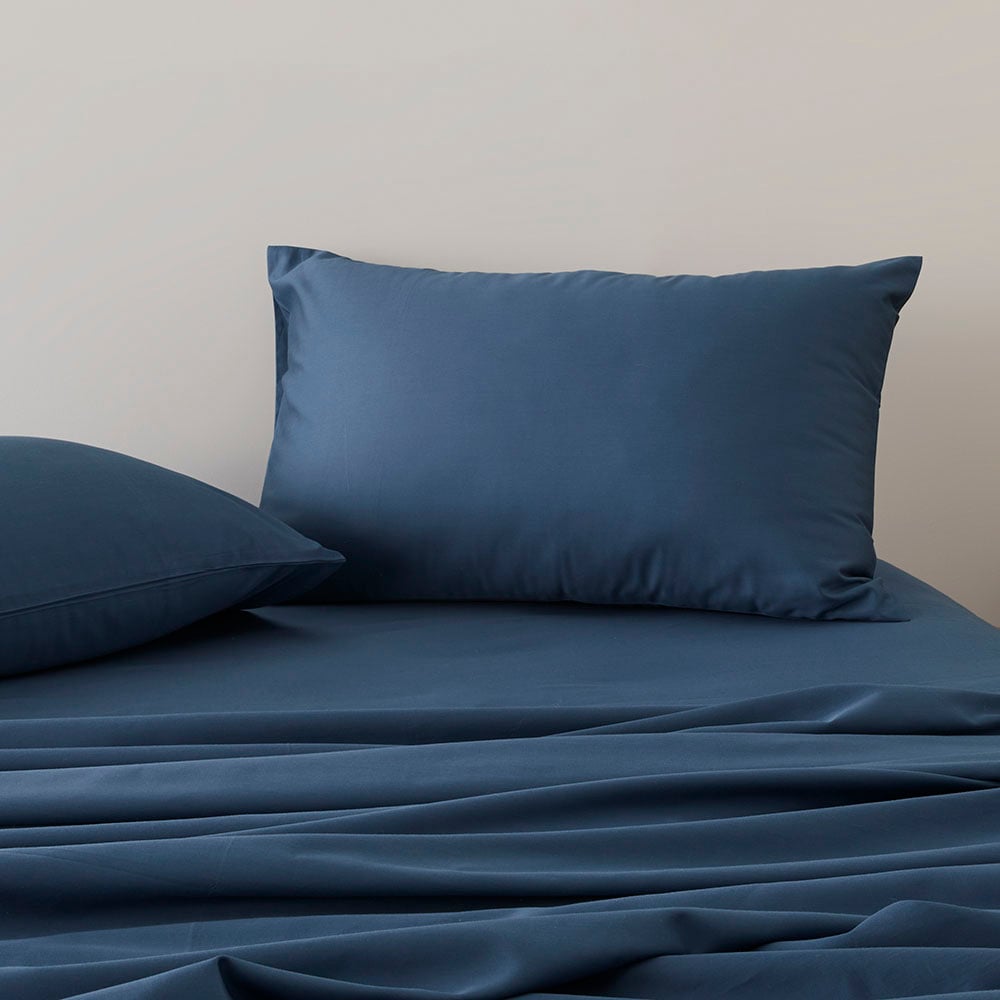 600TC Bamboo Cotton Blue Slate Sheet Set | Adairs