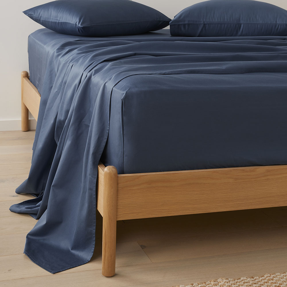 600TC Bamboo Cotton Blue Slate Sheet Set | Adairs