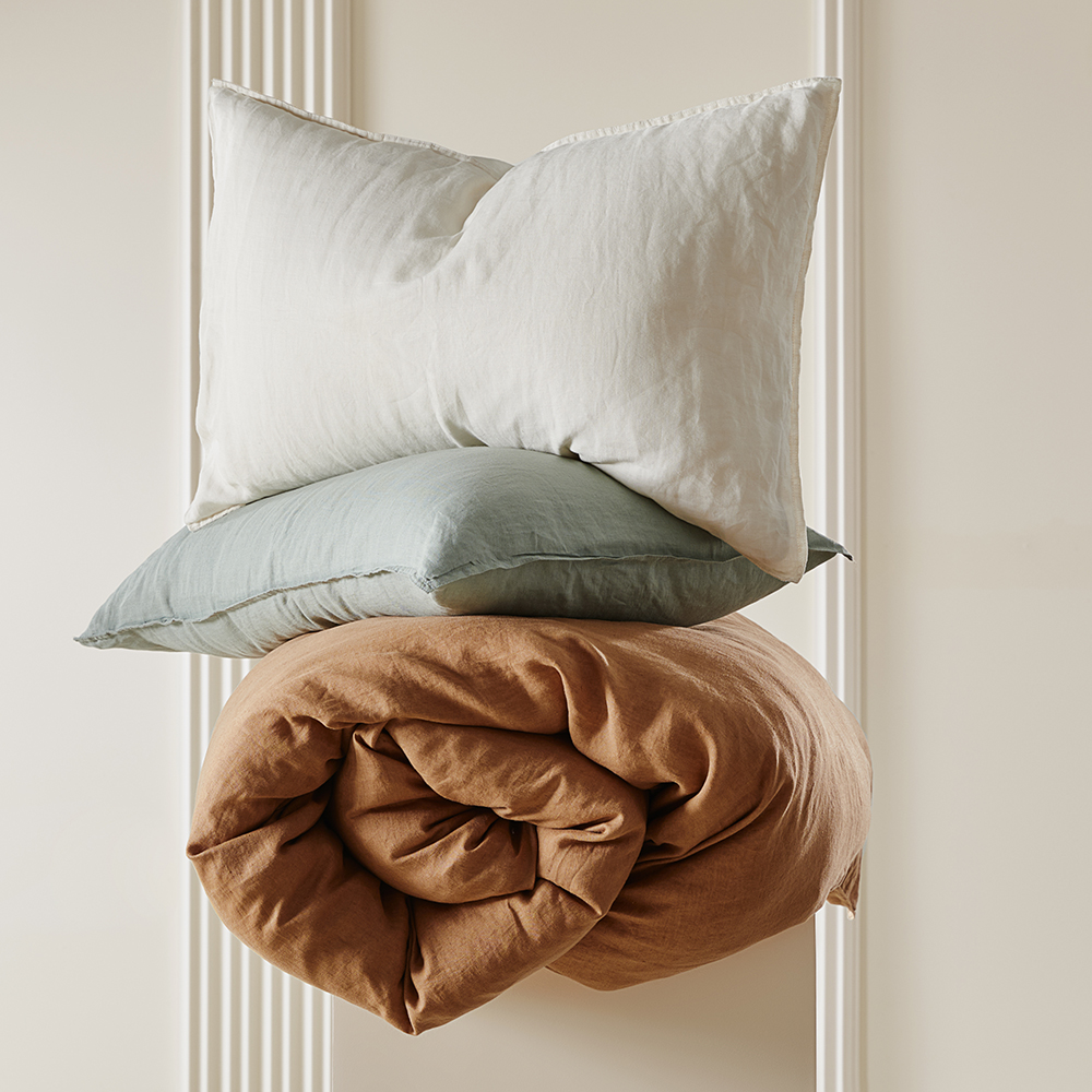 Vintage Washed Linen Caramel Quilt Cover Separates | Adairs