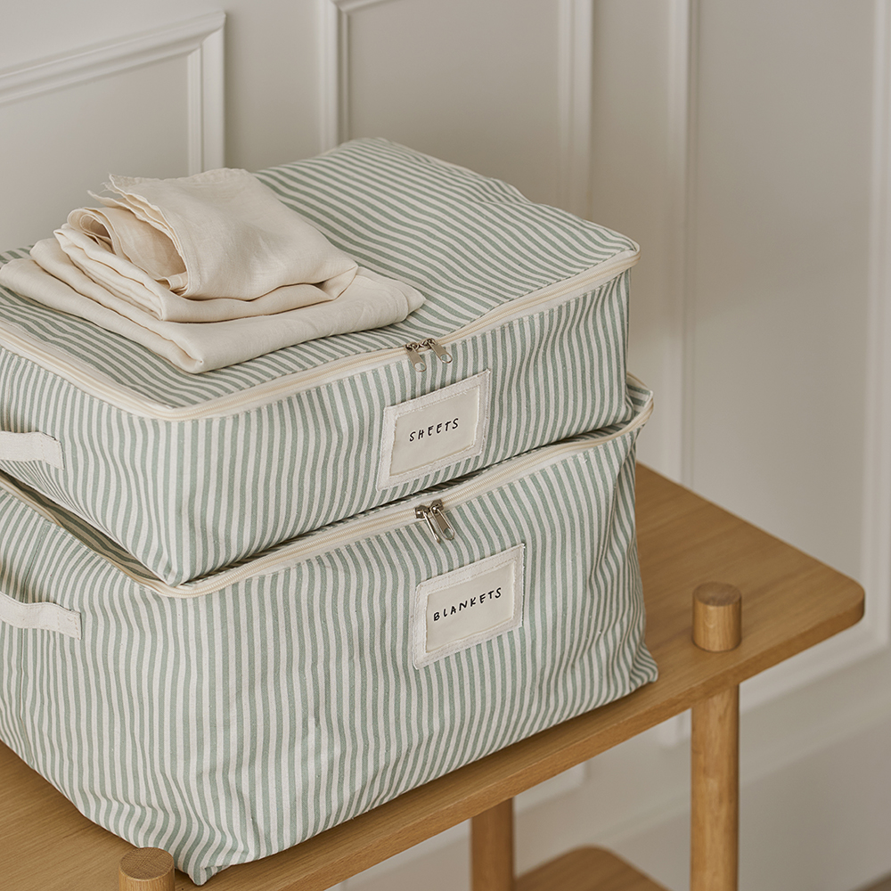 Green Pinstripe Storage Bags | Adairs