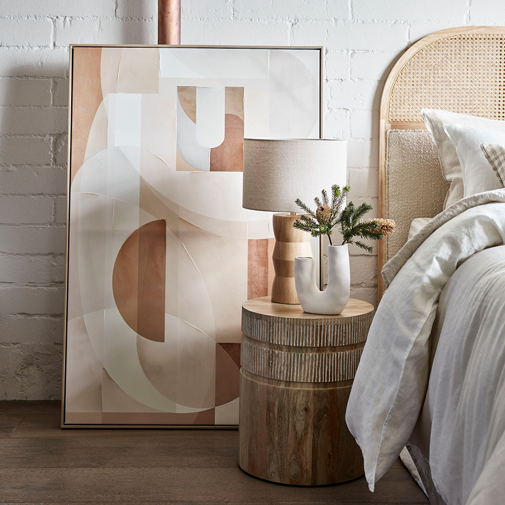 Modernist Natural Geo Canvas | Adairs