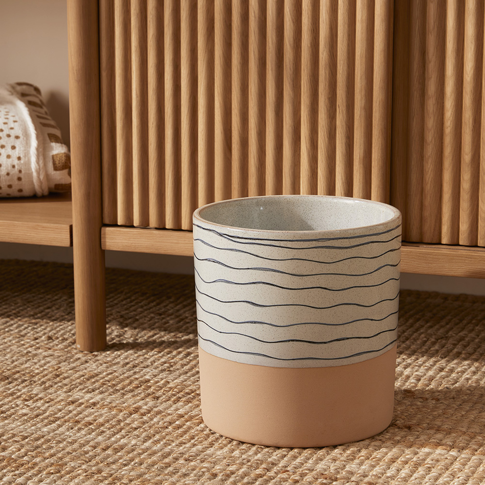 Nautical Blue & White Terracotta Pot | Adairs