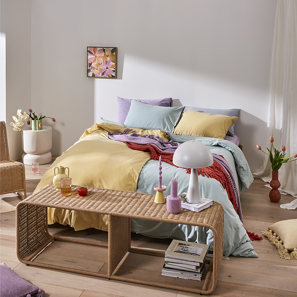 Stonewashed Cotton Ice Blue Quilt Cover Separates | Adairs