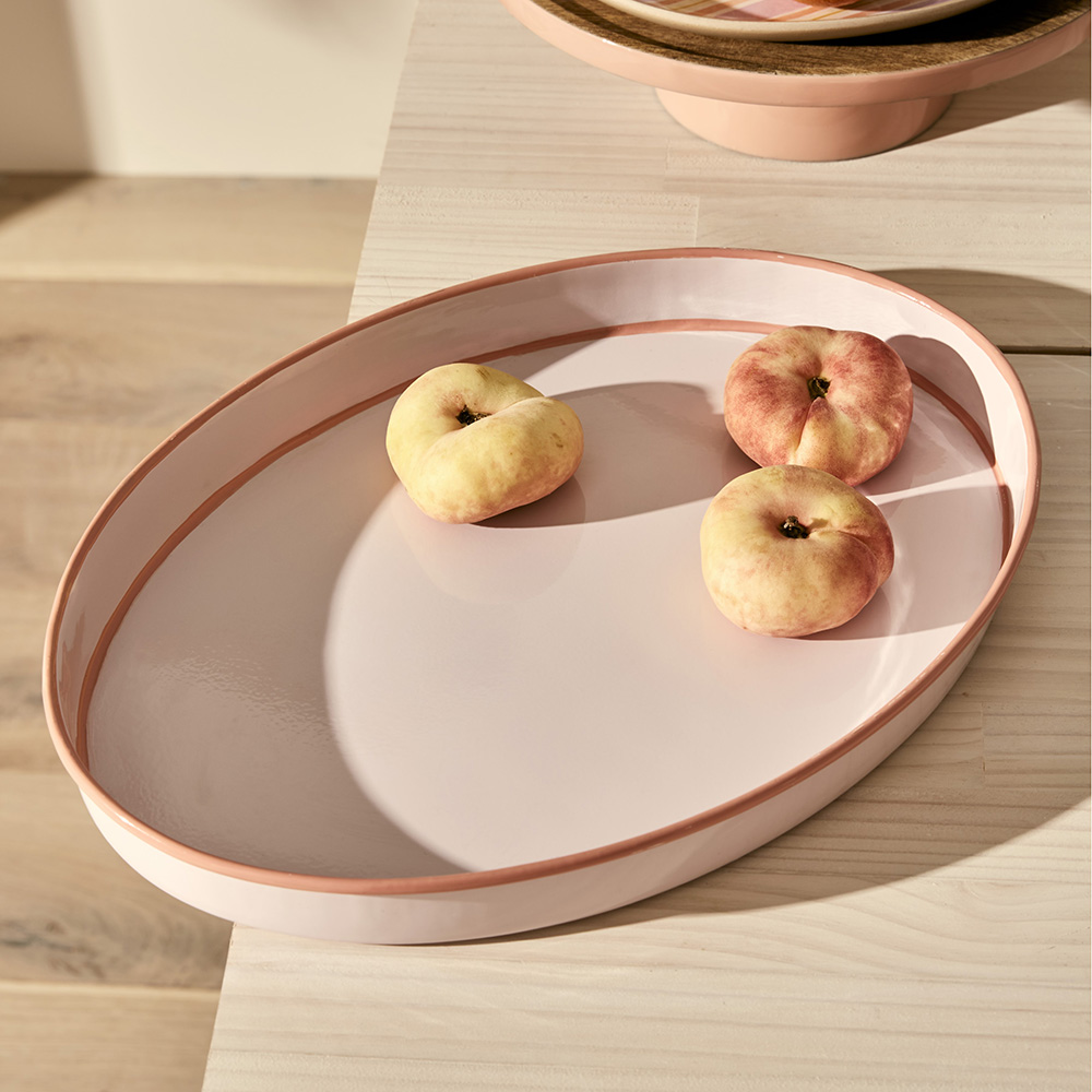 Milano Lilac Metal Oval Tray | Adairs