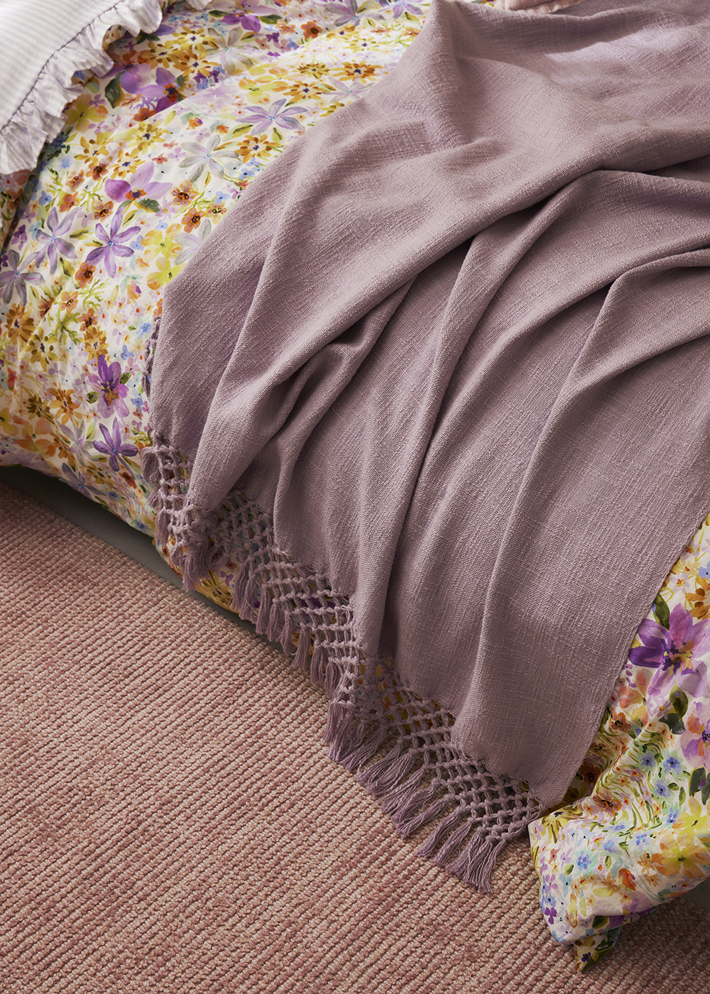 Macrame Lavender Knot Throw | Adairs