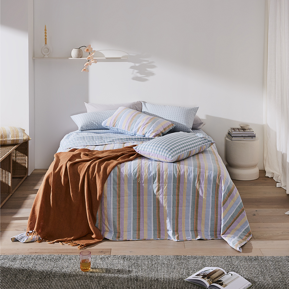 Malmo Rust Linen Throw | Adairs
