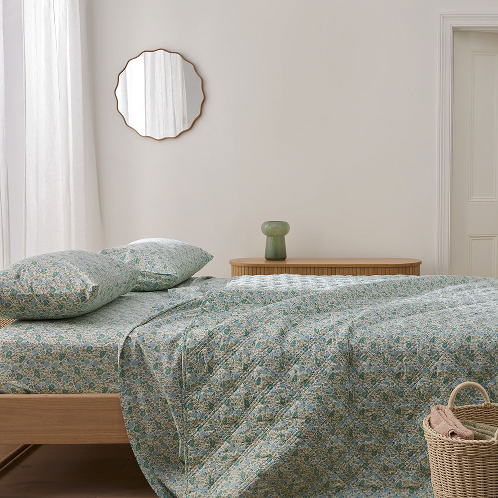 Ida Floral Sea Spray Printed Sheet Set | Adairs
