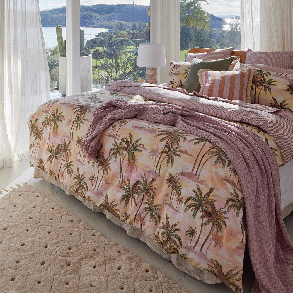 Sunset Palm Quilt Cover Set + Separates | Adairs