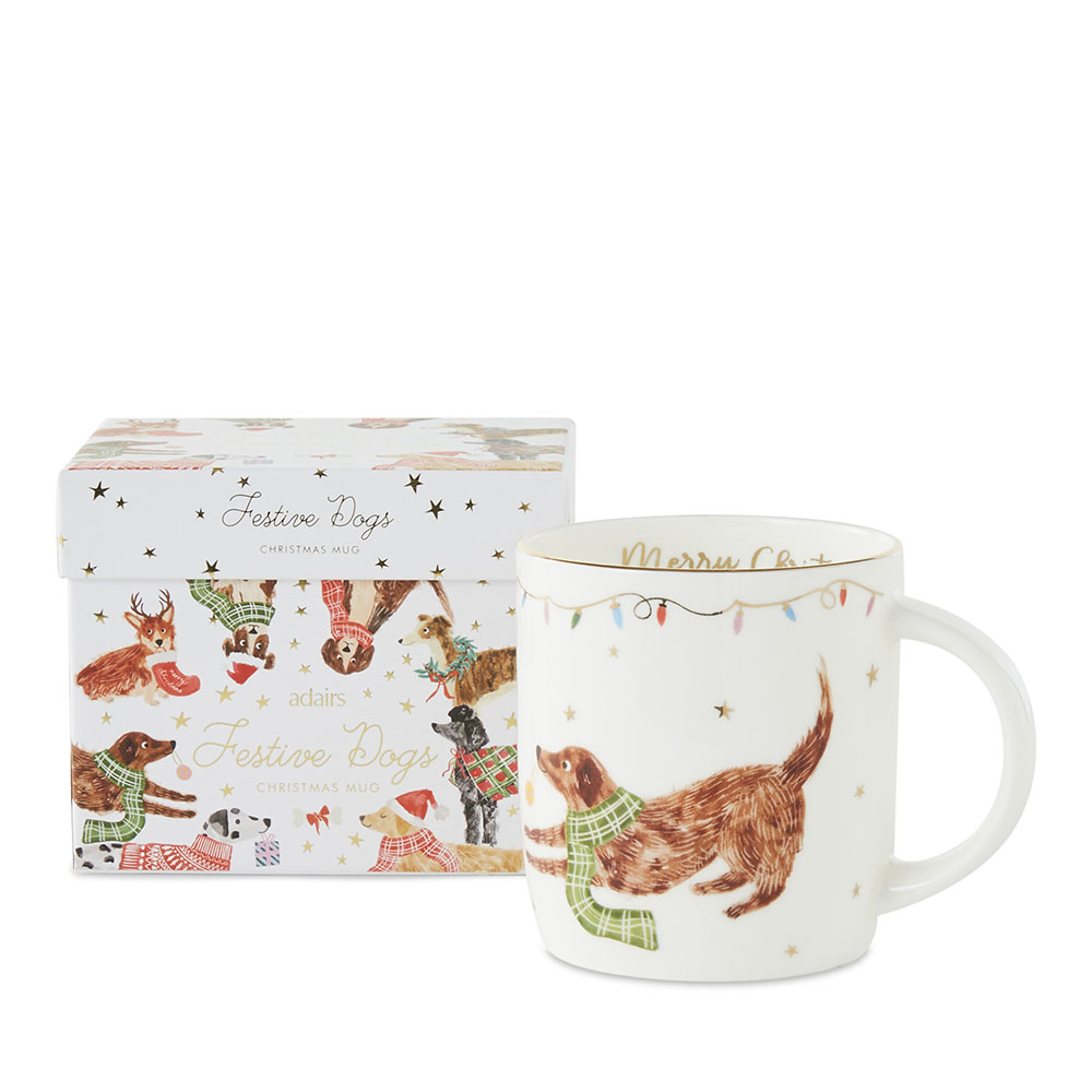 Festive Dogs Multi Christmas Mug | Adairs