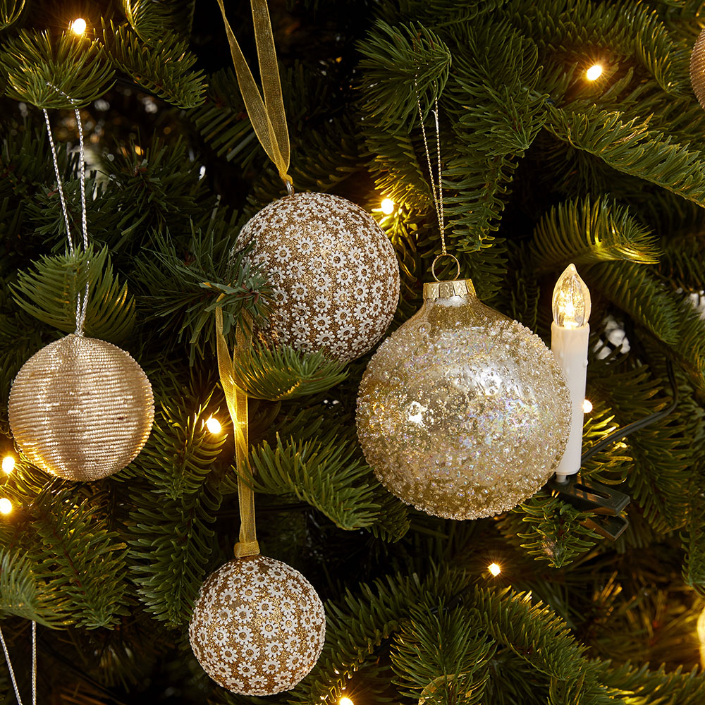 Luxe Daisy Champagne Bauble | Adairs