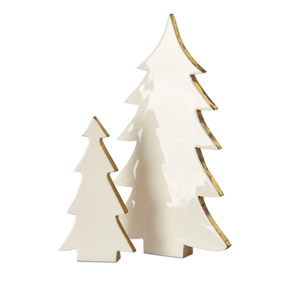 Enamel White & Gold Timber Tree | Adairs