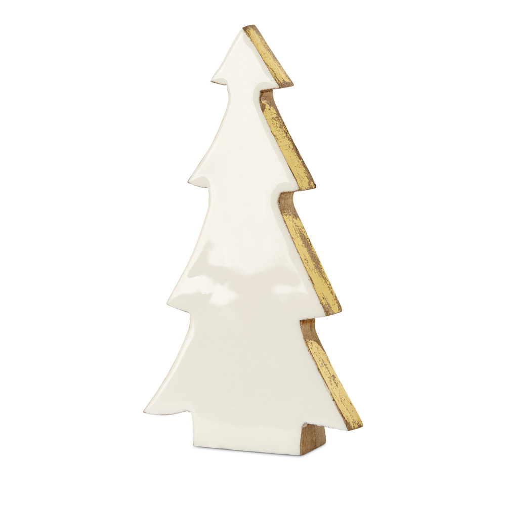 Enamel White & Gold Timber Tree | Adairs