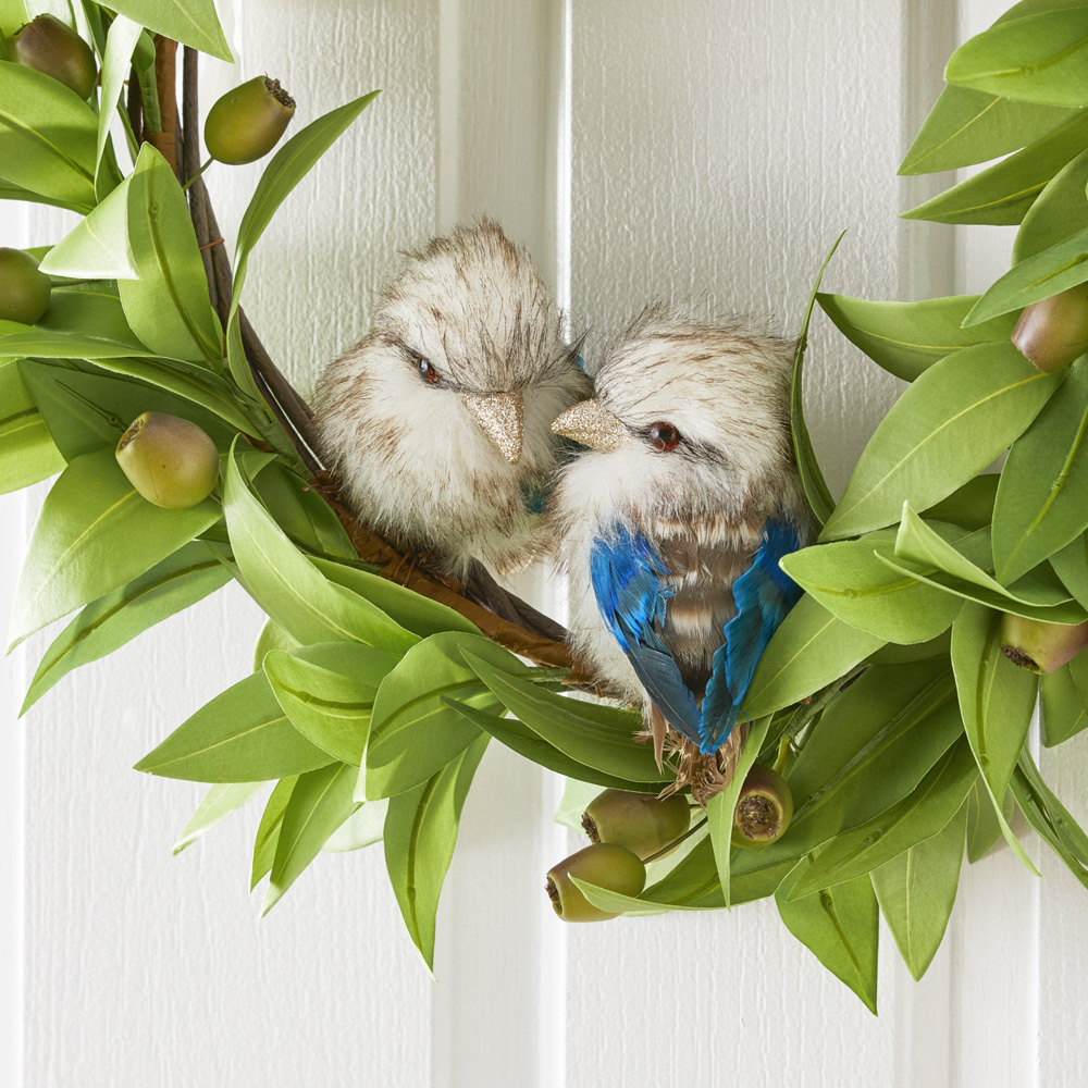 Eucalyptus Green Christmas Fun Bird Wreath | Adairs