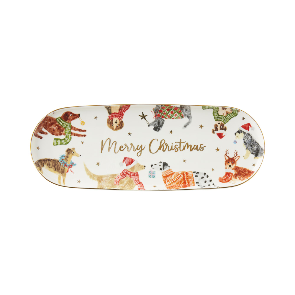 Christmas Multi Festive Dogs Tray | Adairs