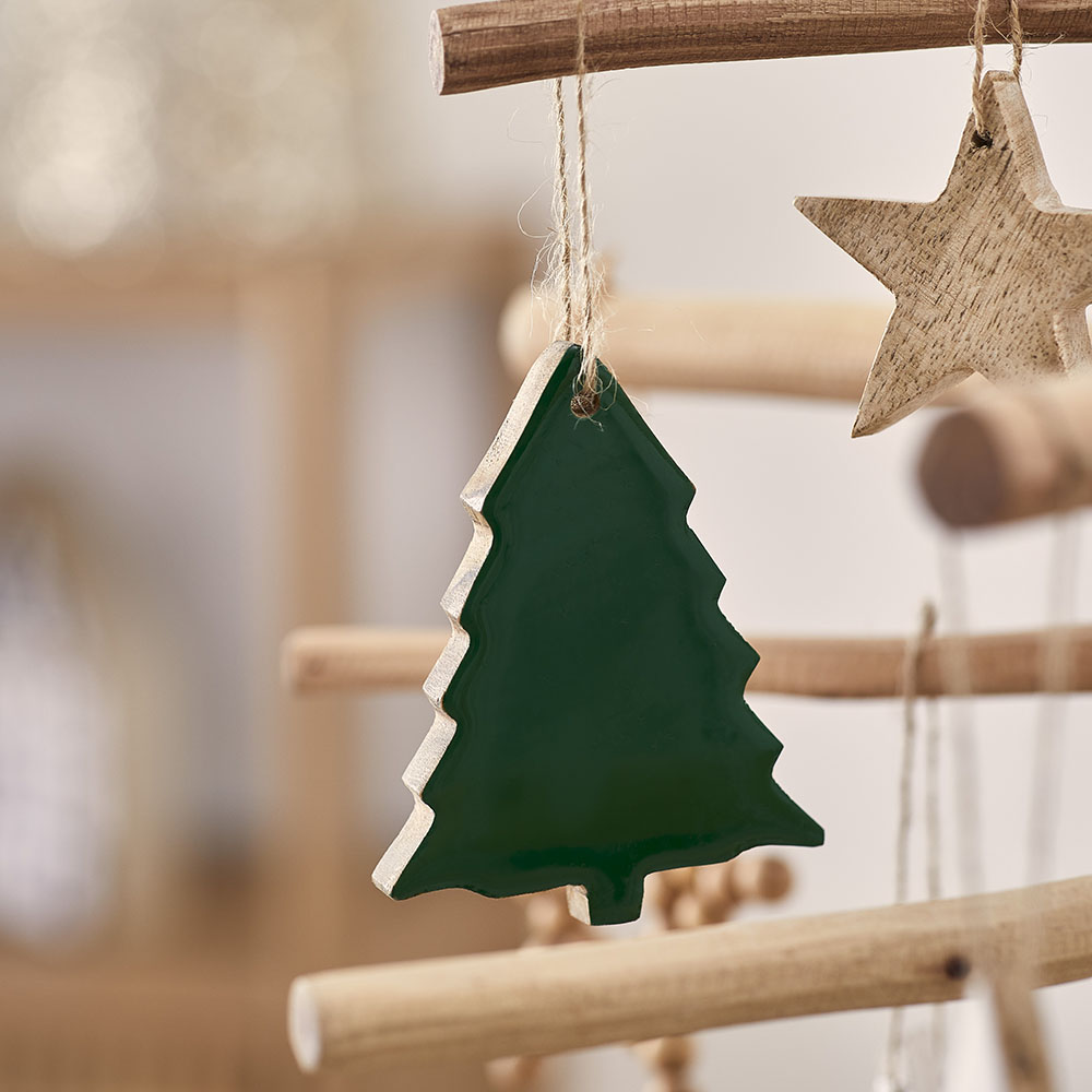 Hanging Green Timber Christmas Tree | Adairs