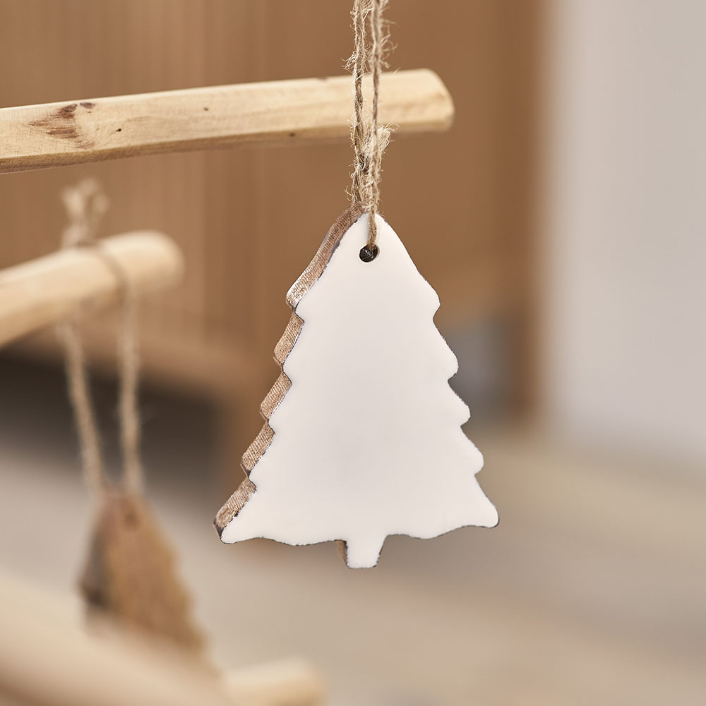 Hanging White Timber Christmas Tree | Adairs