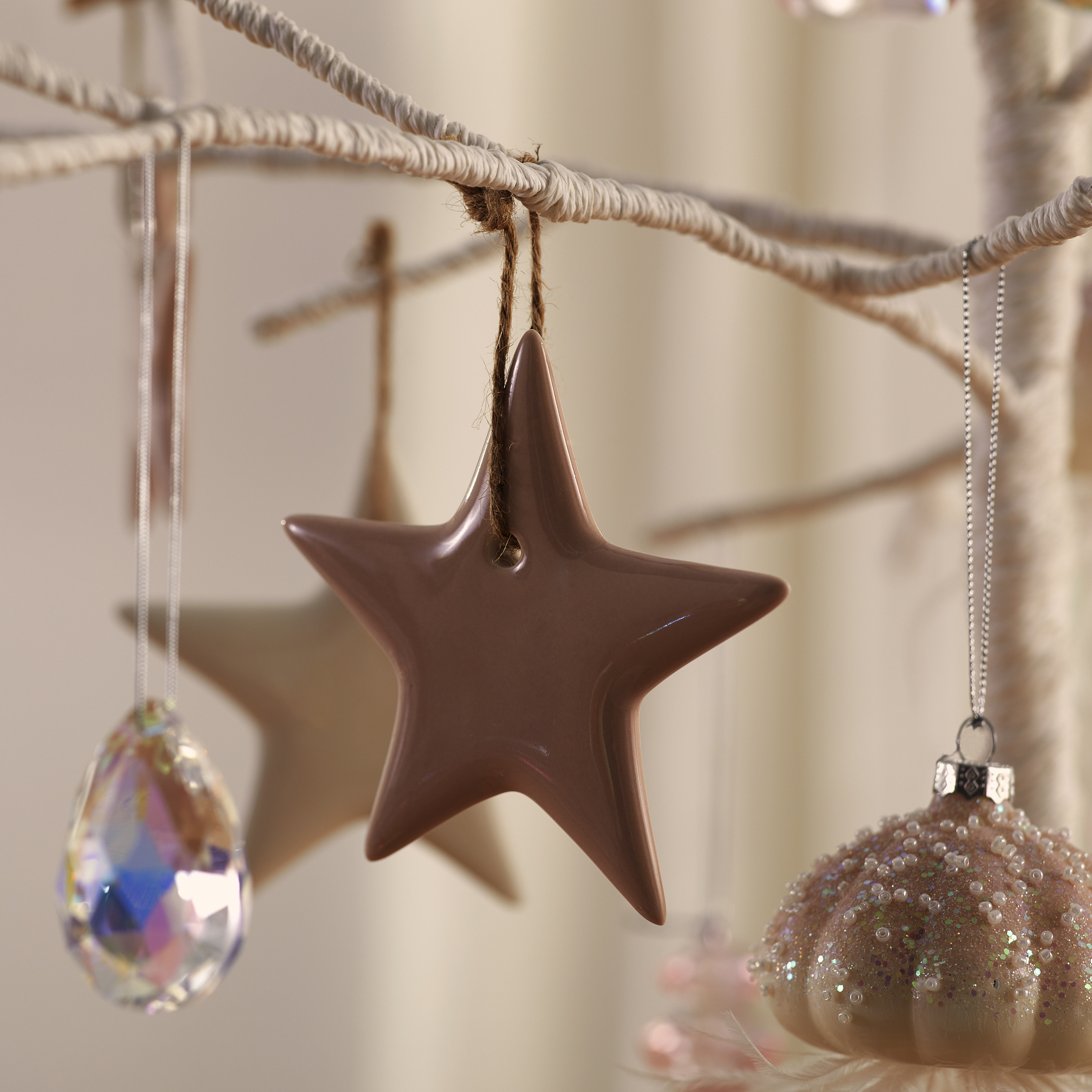 Whimsical Ceramic Pink Star Decoration | Adairs