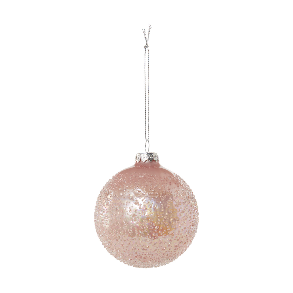 Luxe Soft Pink Rainbow Glass Bauble | Adairs