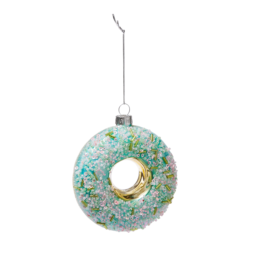 Vintage Aqua Glass Donut | Adairs