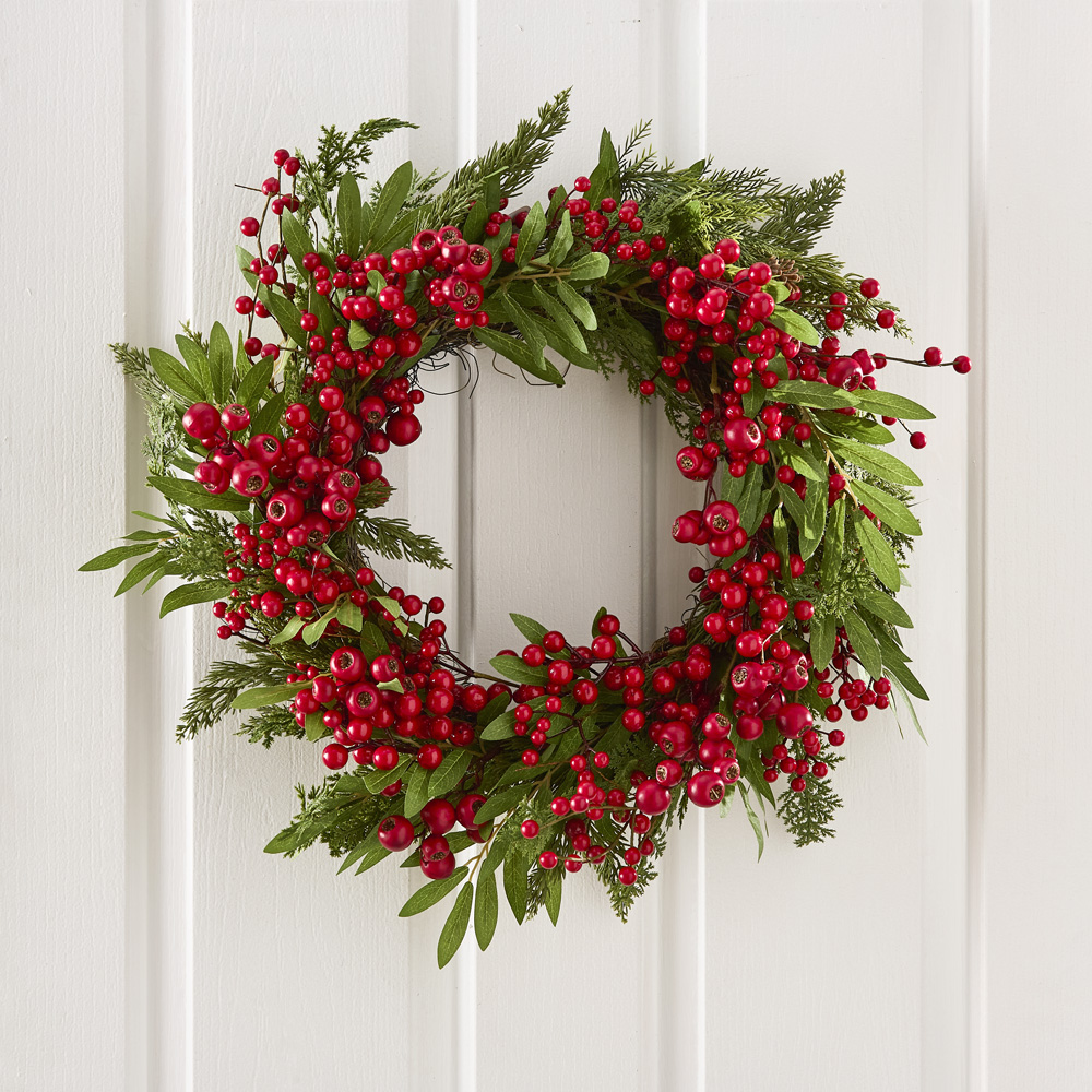 Red Berry Red & Green Wreath | Adairs