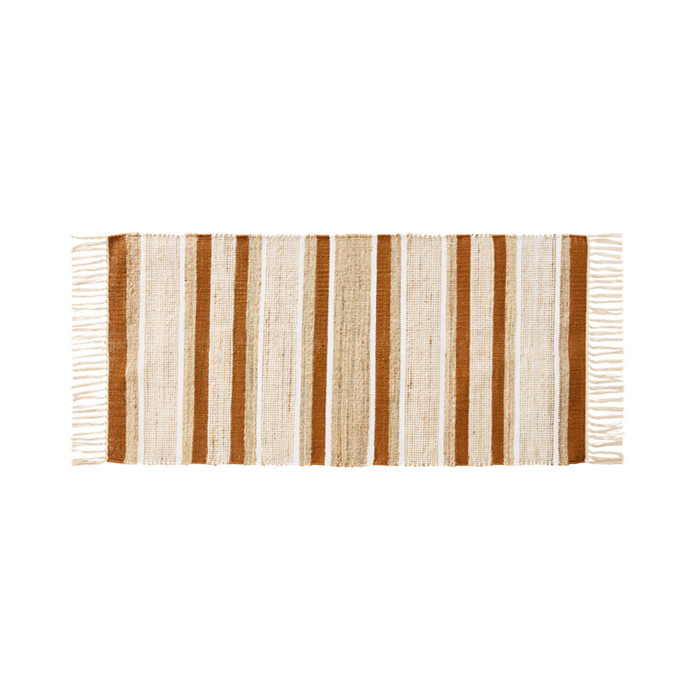 Henrietta Amber & Natural Stripe Rug Runner | Adairs