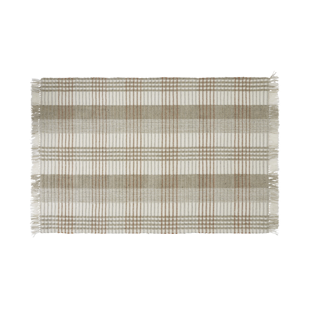 London Toffee & Natural Check Rug | Adairs