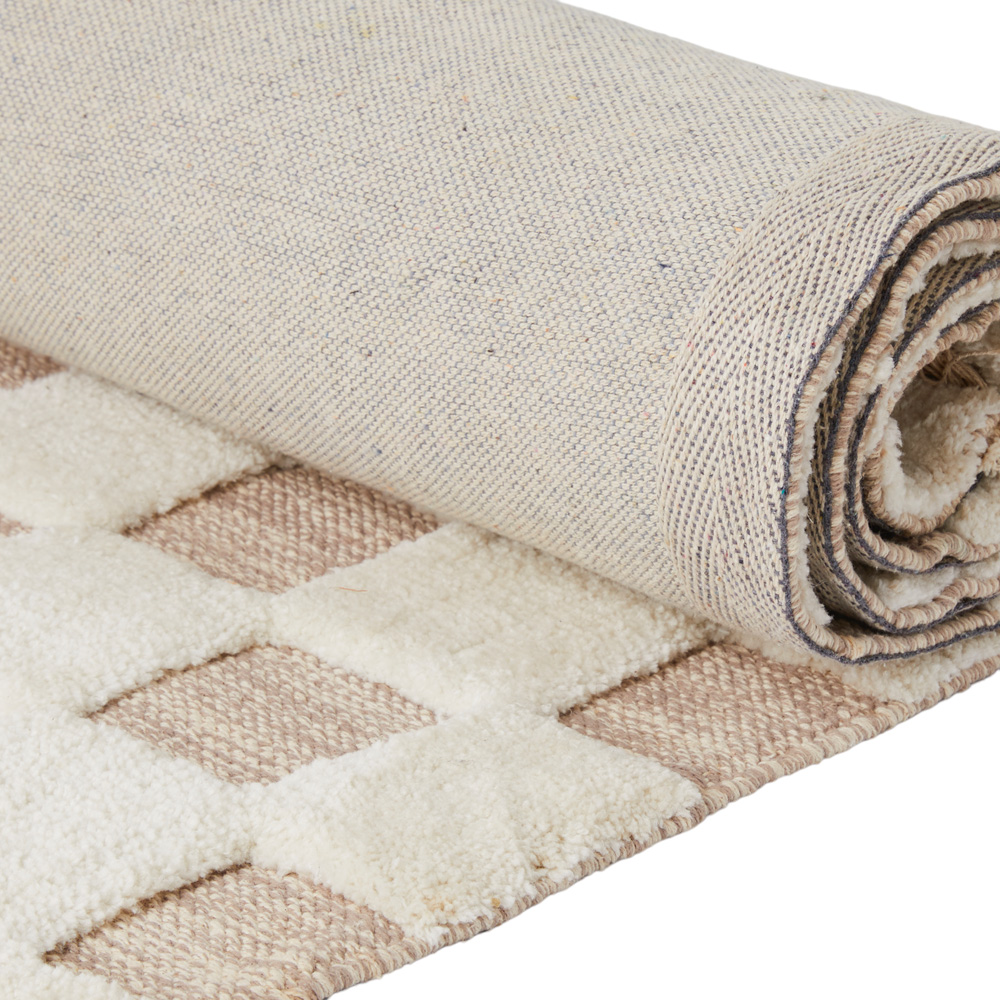 Archie Natural & Ivory Check Rug | Adairs