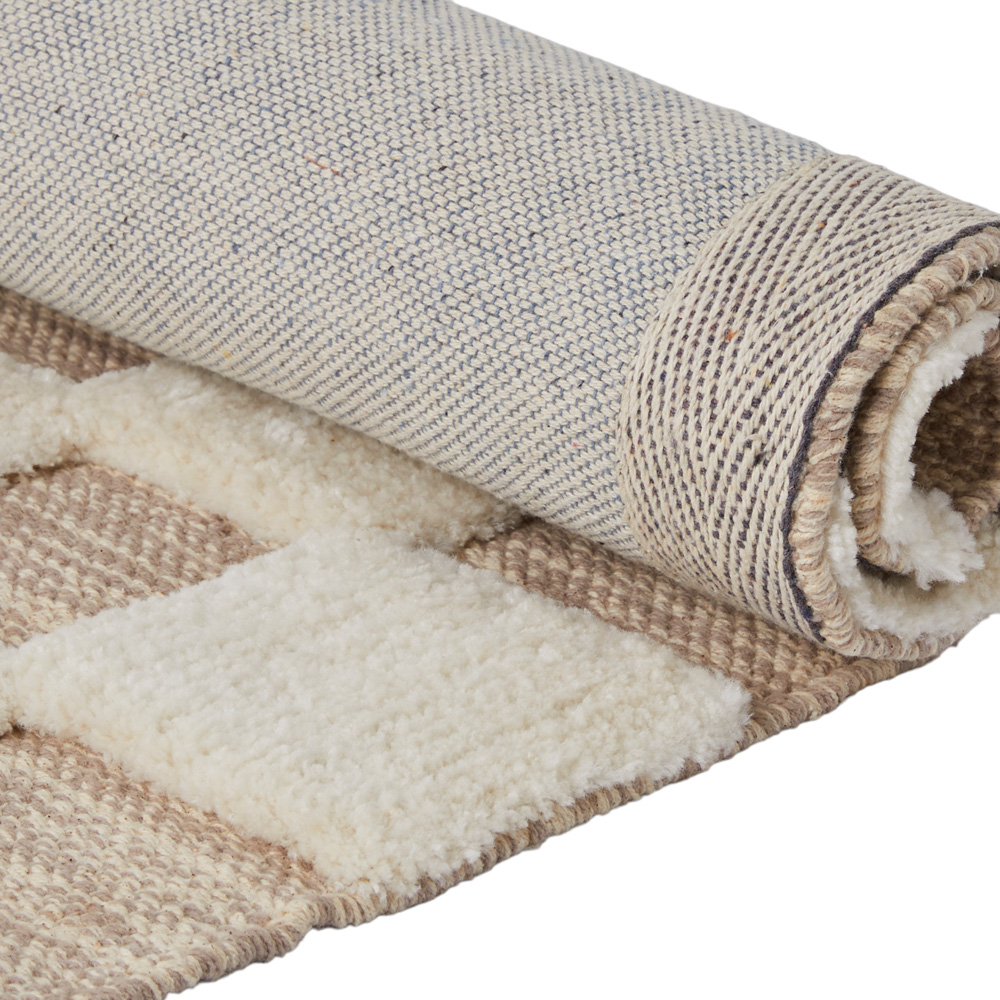 Archie Natural & Ivory Check Indoor Mat | Adairs