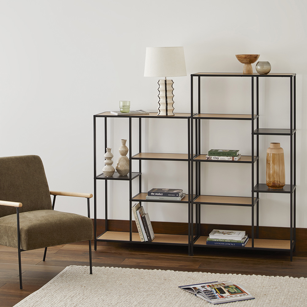 Jasper Black & Oak Small Shelving Unit | Adairs
