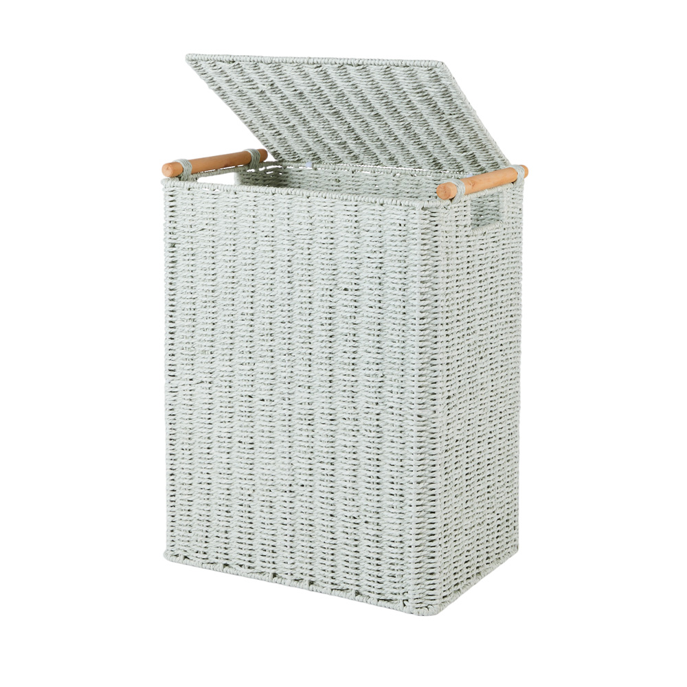 Kendrick Sage Divided Laundry Basket | Adairs