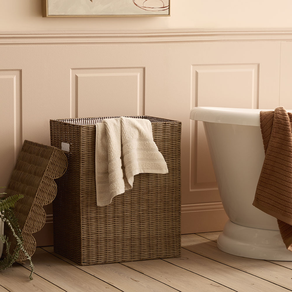 Scalloped Natural Laundry Basket | Adairs