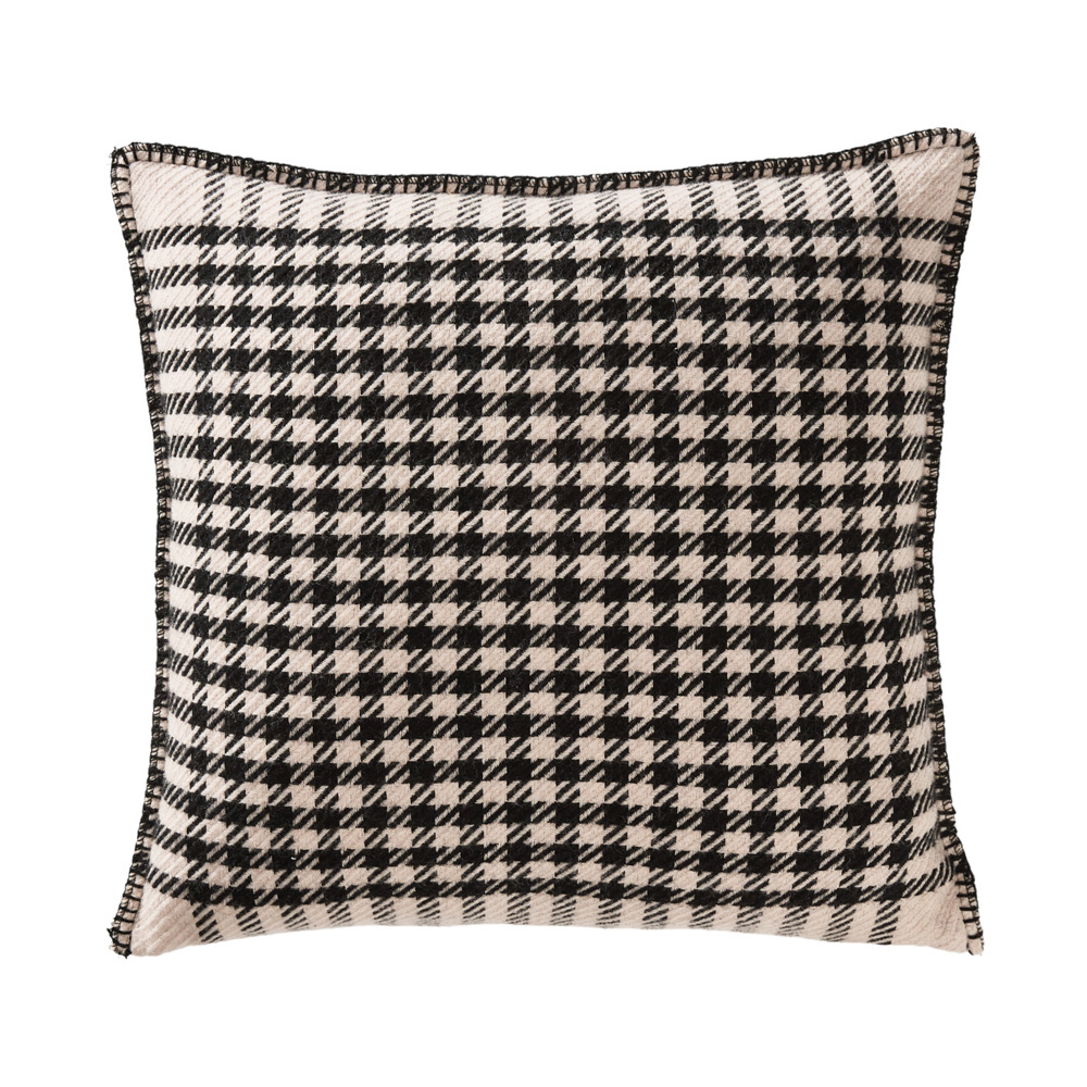 Mason Black & Natural Houndstooth Wool Cushion | Adairs