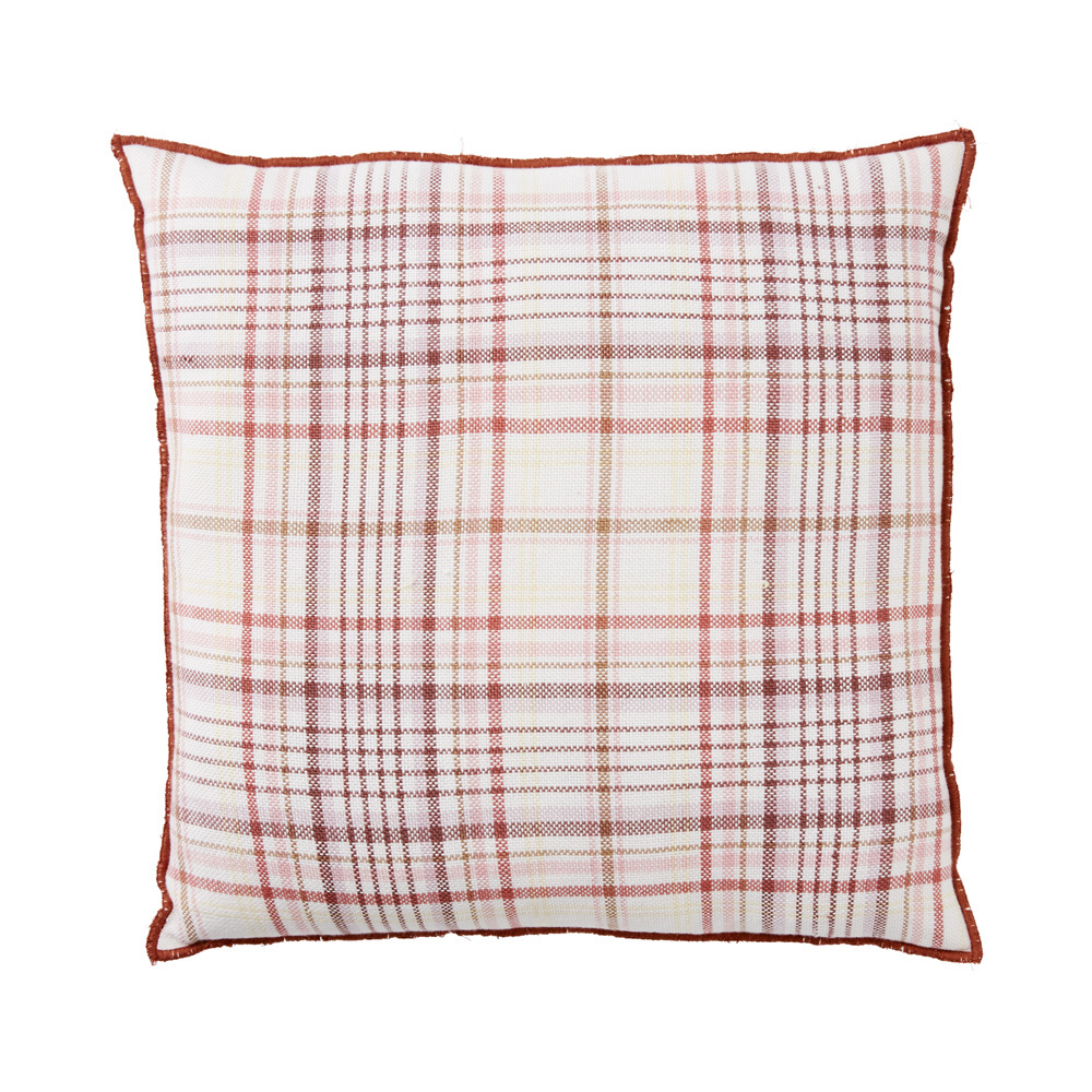 Sunset Pink Check Cushion | Adairs