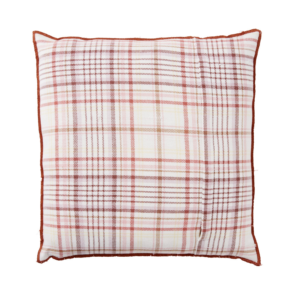 Sunset Pink Check Cushion | Adairs