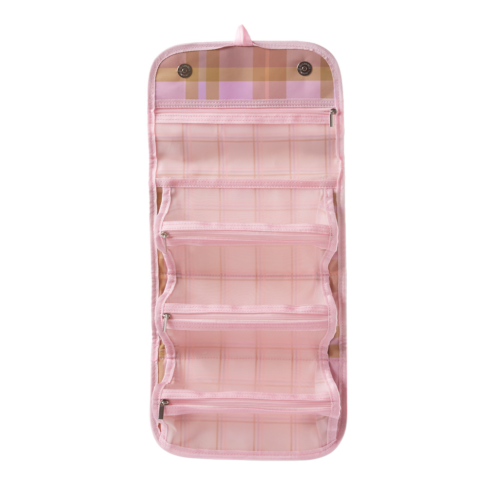 Lilac Check Hanging Cosmetic Bag | Adairs