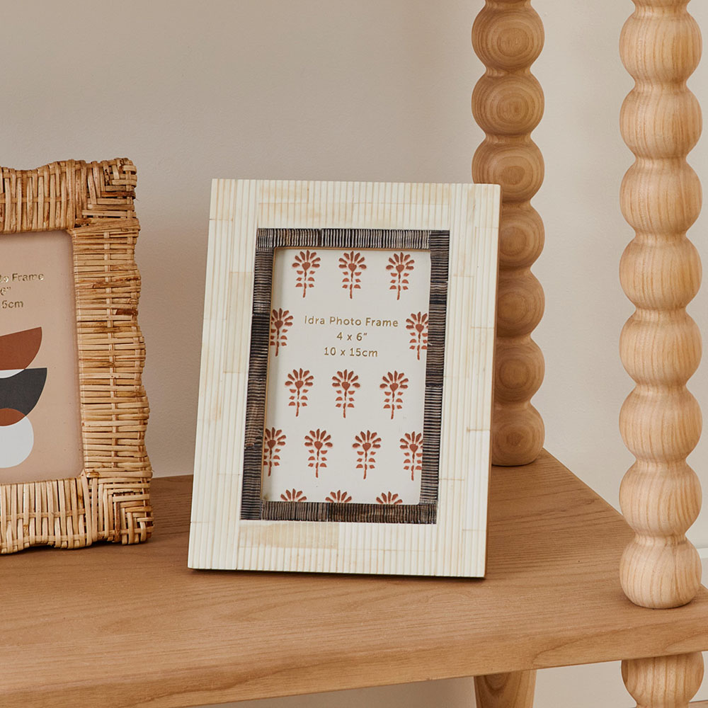 Idra Ivory & Natural Photo Frame | Adairs
