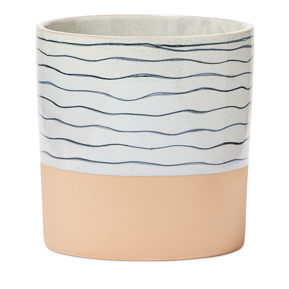 Nautical Blue & White Terracotta Pot | Adairs