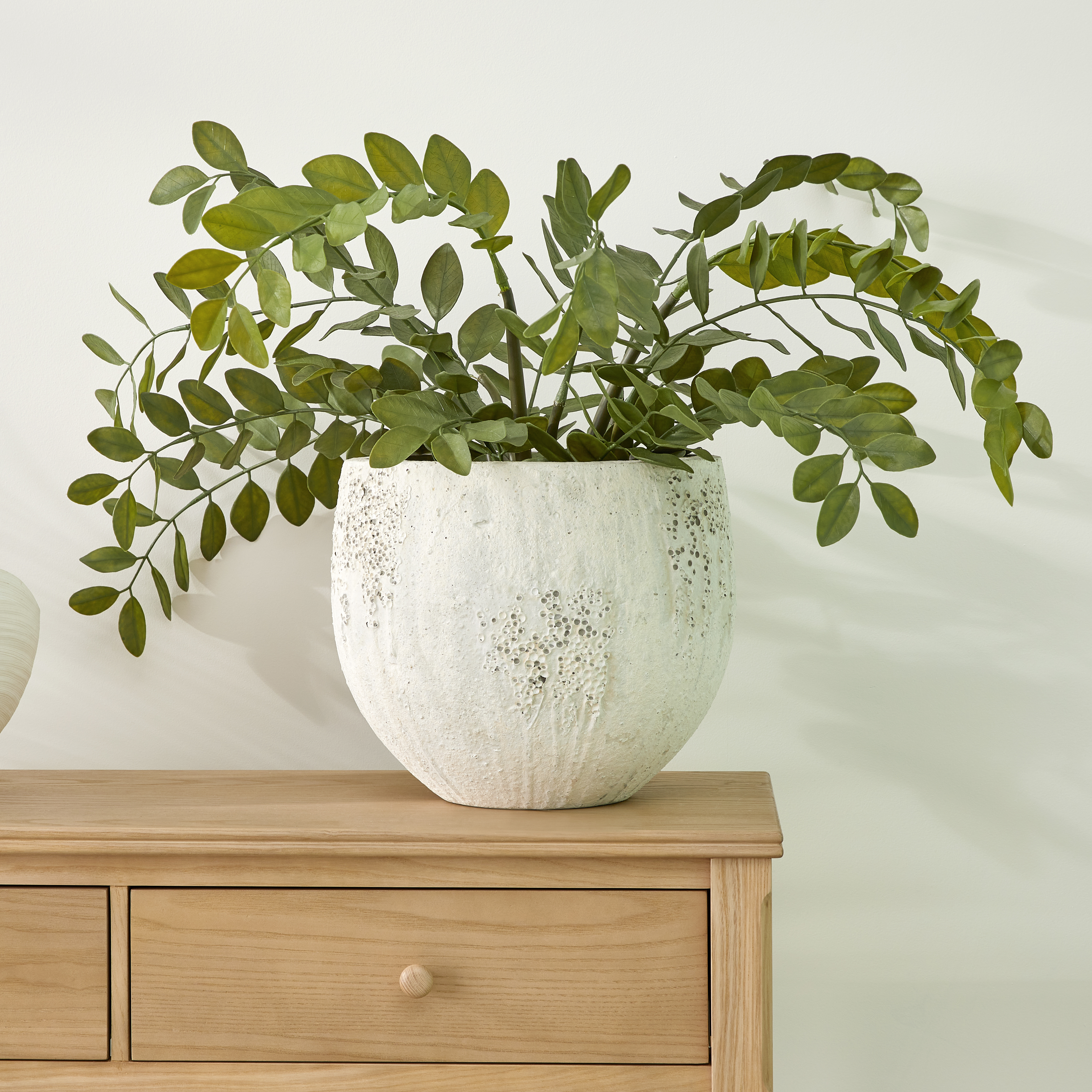Odyssey Medium Rustic White Pot | Adairs