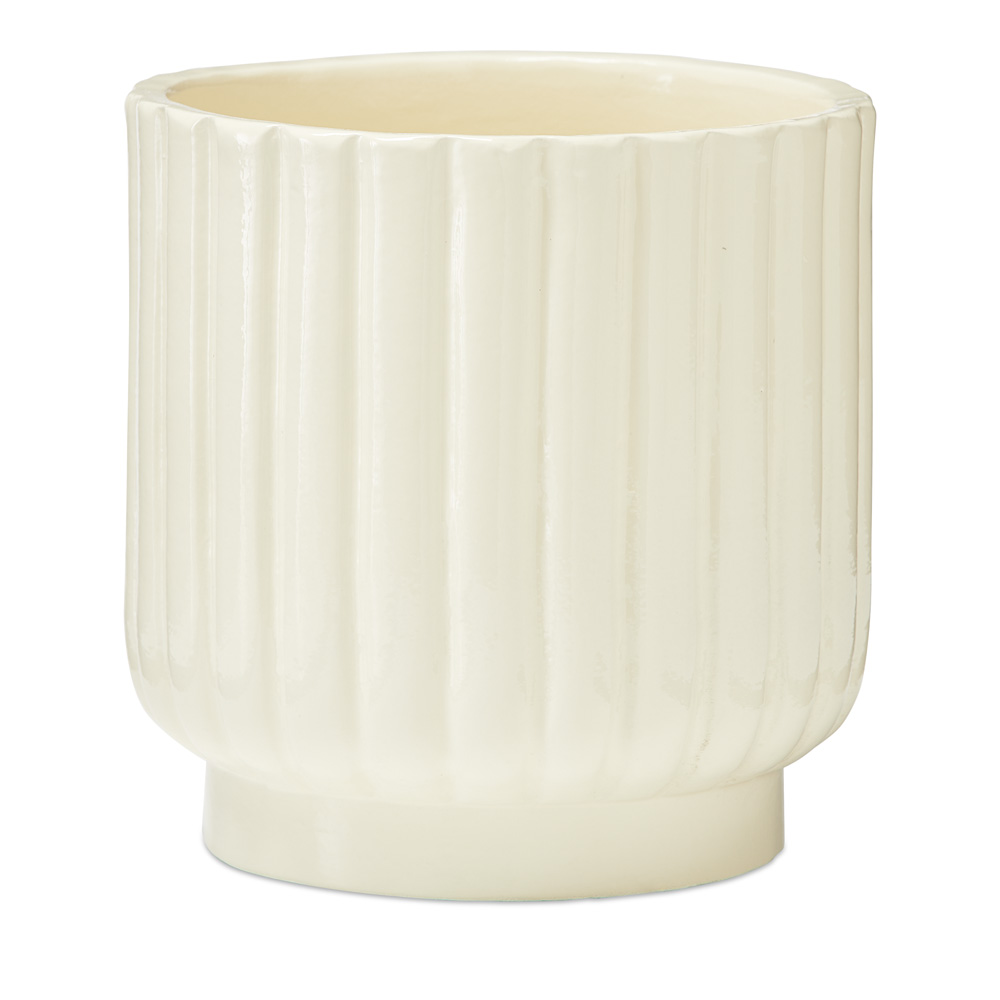 Ribbed Curved Cream Pot | Adairs