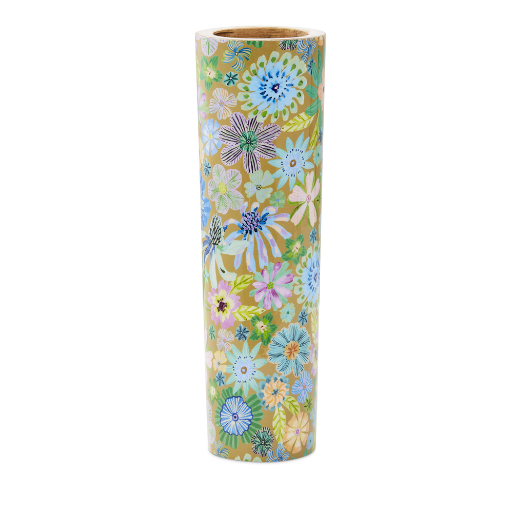 Sia Floral Gold Timber Vase | Adairs