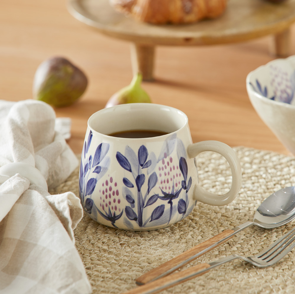 La Fleur Blue Leaves Servingware | Adairs
