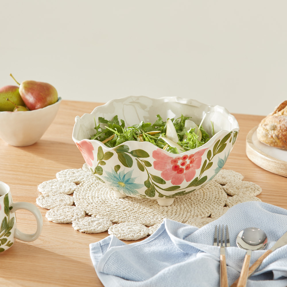 La Fleur Green Vine Servingware | Adairs