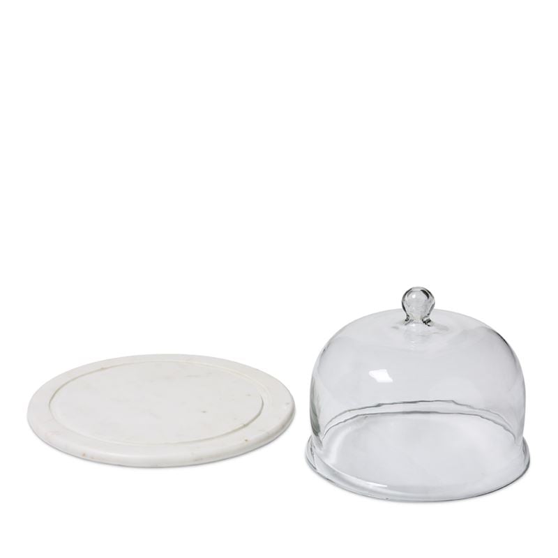 Boston Kitchen White Cake Plate And Glass Dome Adairs