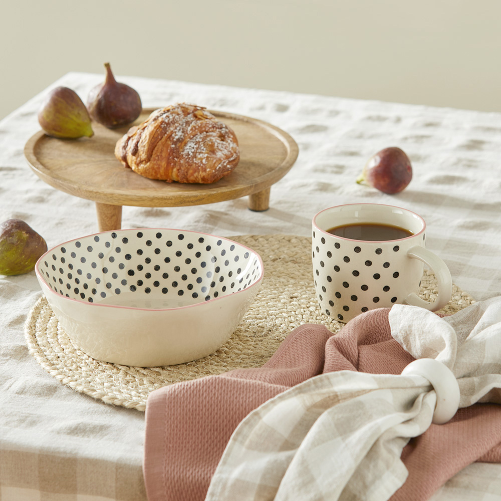 Lola Handpainted Black Spot Mug | Adairs