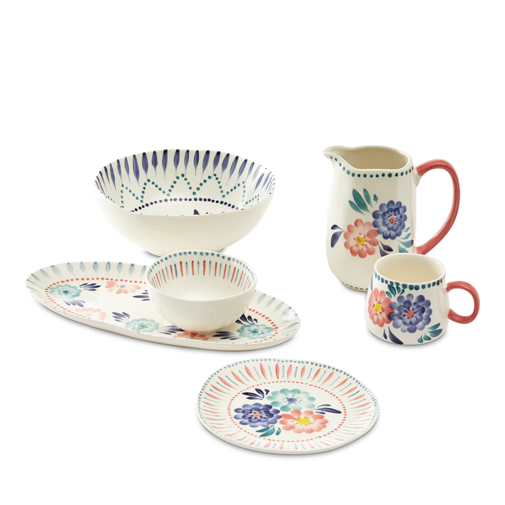 Valentina Handpainted Blue Servingware | Adairs