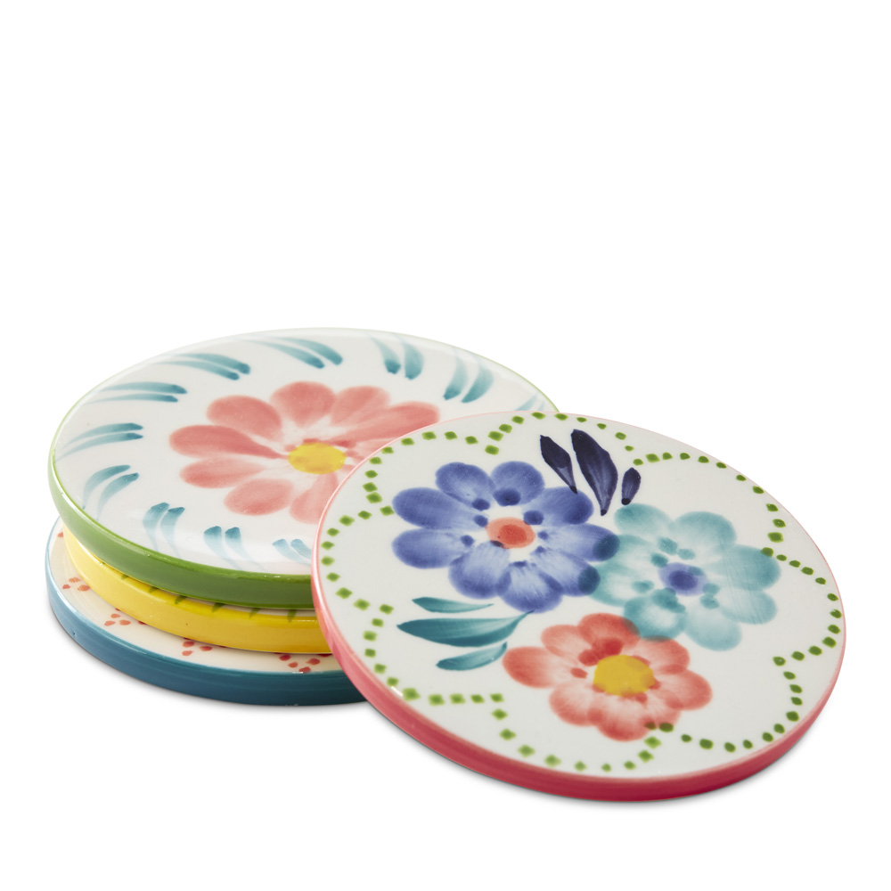 Valentina Handpainted Multi Coasters Pack of 4 | Adairs