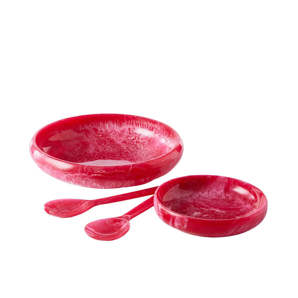 Calypso Raspberry Resin Large Serving Bowl | Adairs
