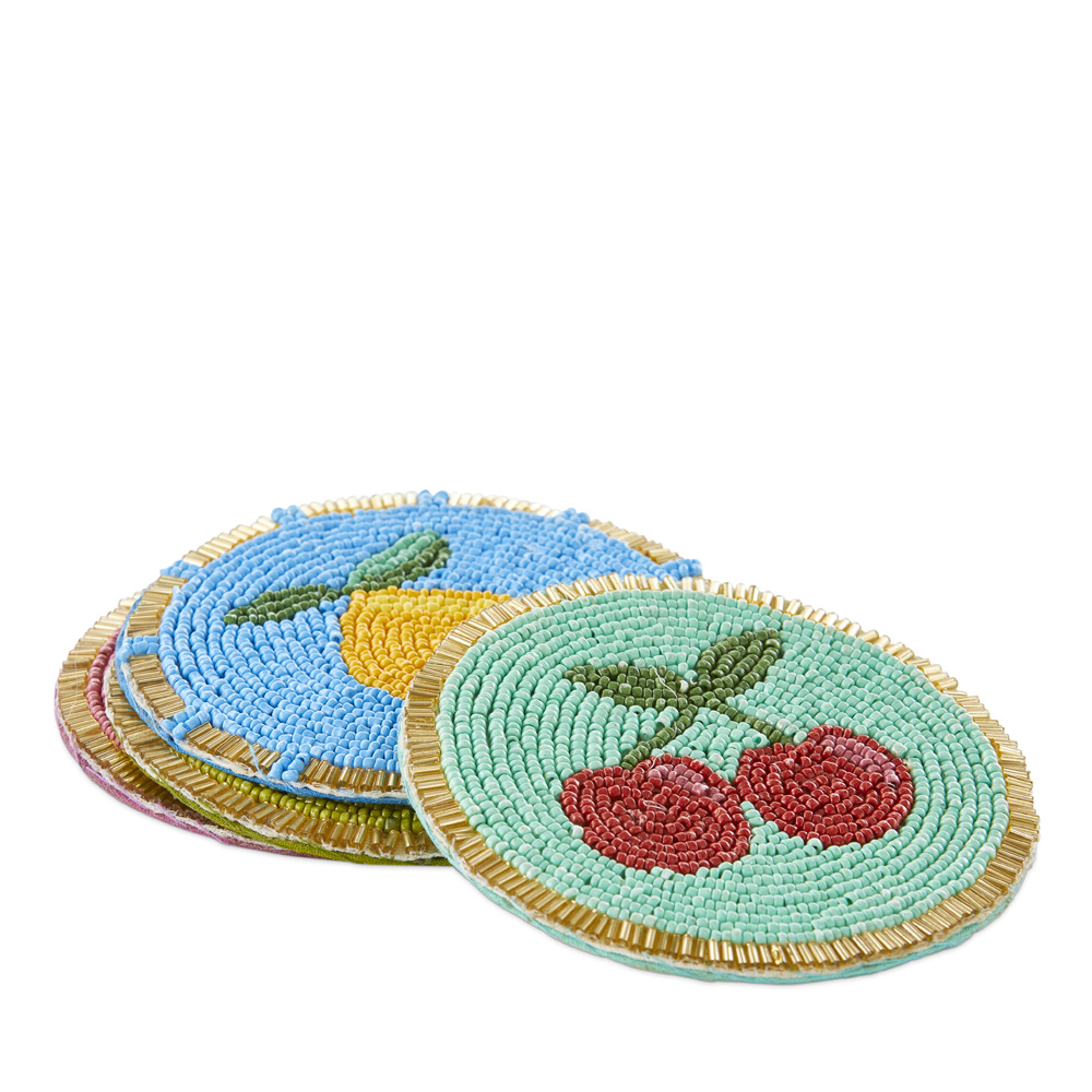 Fiesta Fruit Beaded Coasters Pack of 4 | Adairs