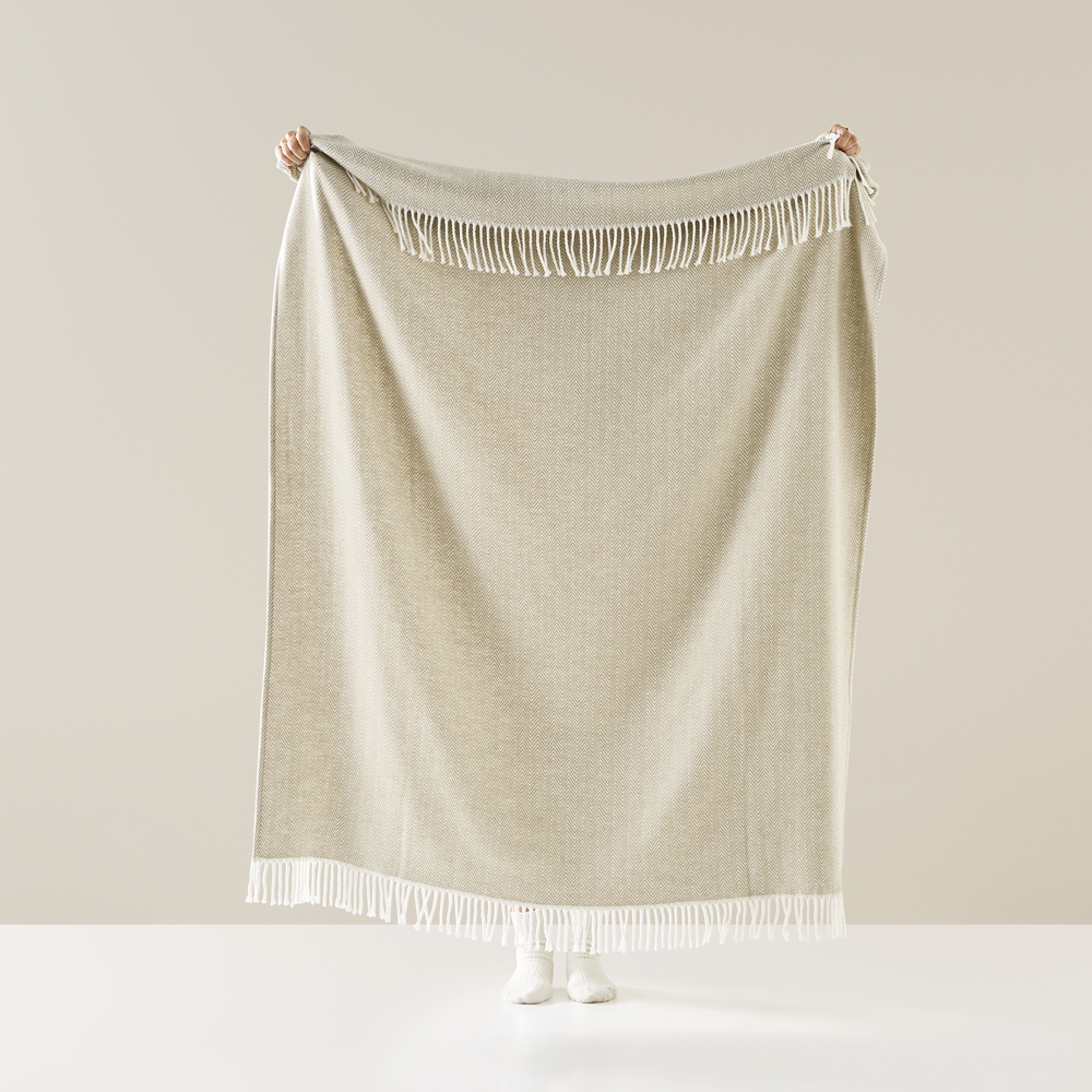 Yatton Light Sage Throw | Adairs